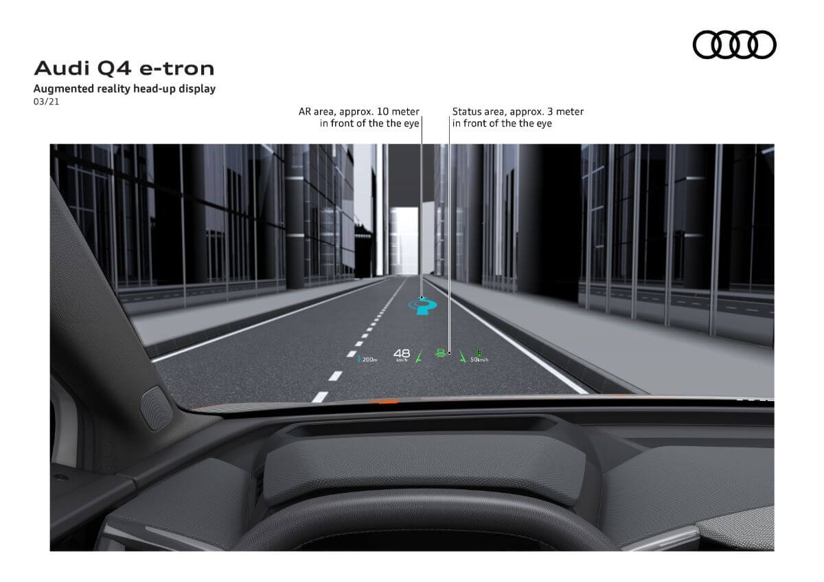 Audi Showcases Q4 e-tron's Augmented Reality Heads Up Display